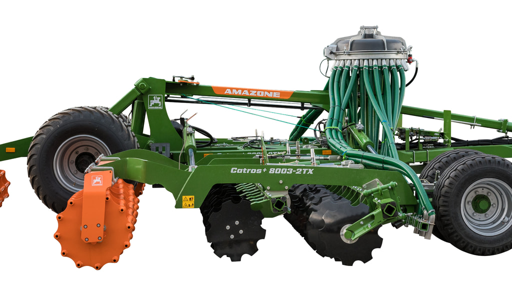 pro-Paket für gezogene Catros-TX schützt Scheibenegge bei Gülleeinarbeitung