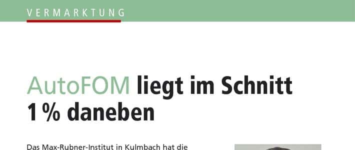 AutoFOM liegt im Schnitt 1 % daneben