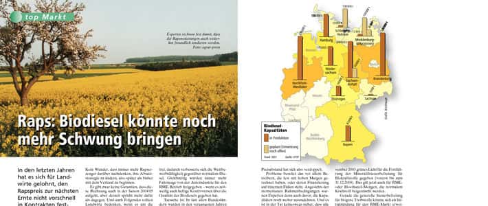 Raps: Biodiesel könnte noch mehr Schwung bringen