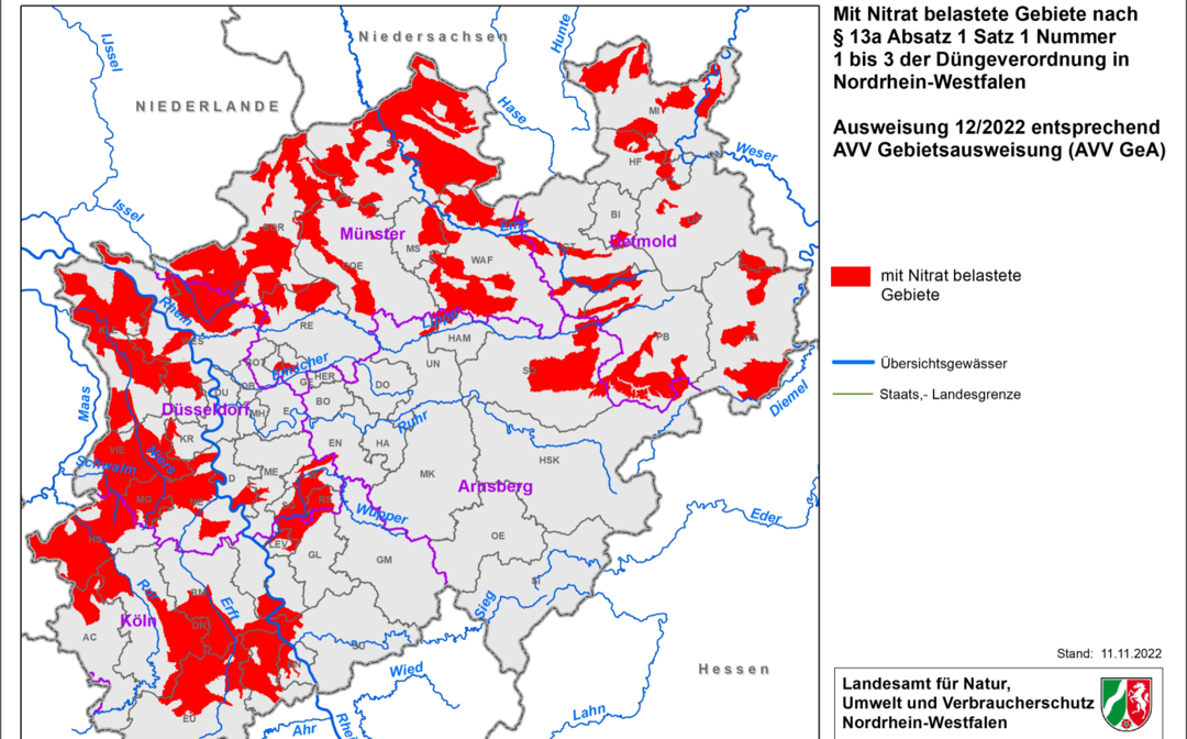 Nitrat: Rote Gebiete in NRW steigen auf das Dreifache | top agrar online